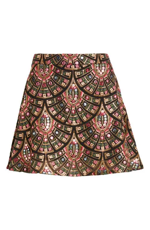 HOLICHIC Riley Embroidered Foil Mini Skirt