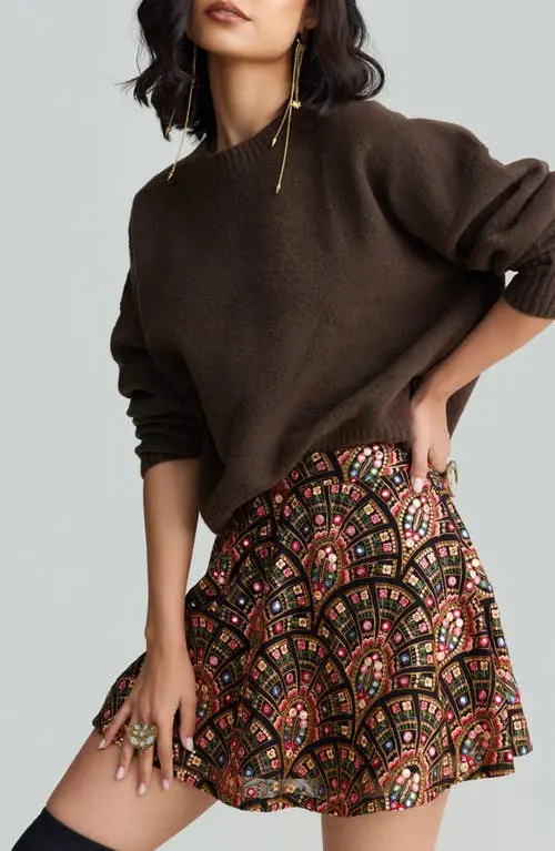 HOLICHIC Riley Embroidered Foil Mini Skirt