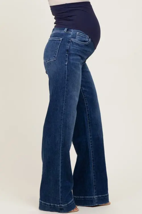 PINKBLUSH Trouser Hem Wide Leg Maternity Jeans
