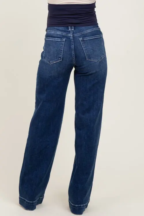 PINKBLUSH Trouser Hem Wide Leg Maternity Jeans