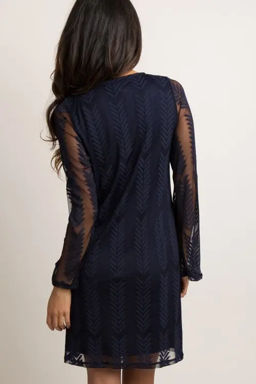 PINKBLUSH Mesh Overlay Maternity Dress