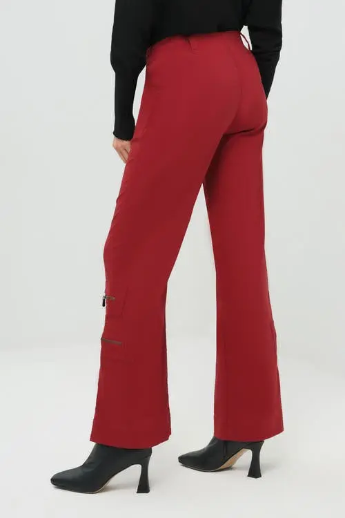 Anatomie Madonna Mid Weight Wide Leg Pant - Crimson