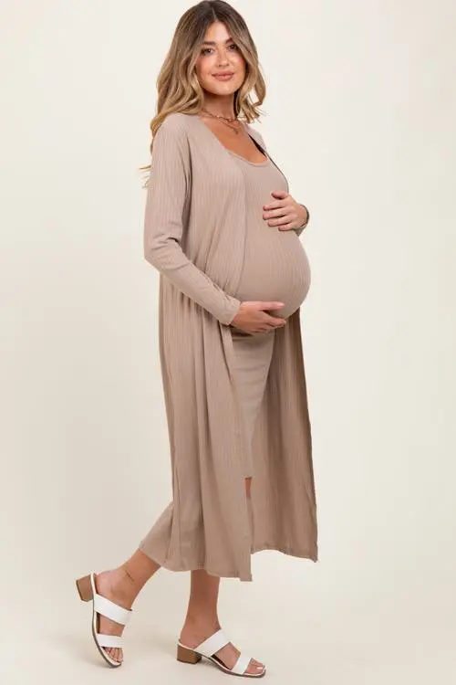 PINKBLUSH Ribbed Cardigan 2 Piece Set