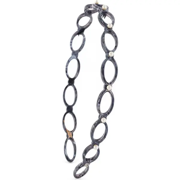 Alexandre De Paris Cutout Acetate And Pearls Headband - Black