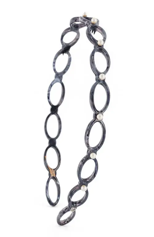 Alexandre De Paris Cutout Acetate And Pearls Headband - Black