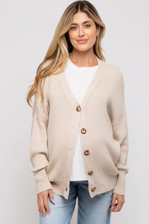 PINKBLUSH Basic Ribbed Cardigan Sweater