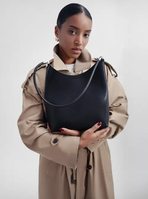 BOB ORÉ BLUE COLLECTION Eclipse Genuine Leather Handbag - Black