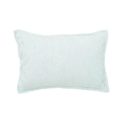 ELISABETH YORK Avon Embroidered Tone On Tone Cotton Velvet Decorative Throw Pillow - Blue