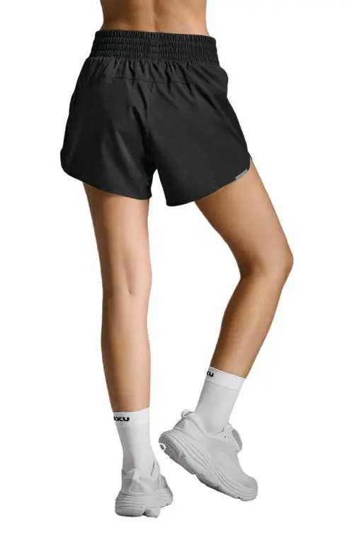 2xu Aero Hi-rise 4" Shorts - Black/silver Reflective