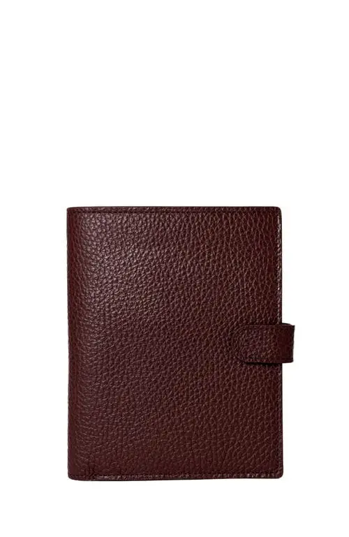 HYER GOODS Upcycled Italian Leather Passport Wallet - Burgundy