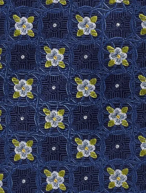 OAK HILL PREMIUM BY DXL Floral Medallion Silk Tie - Navy