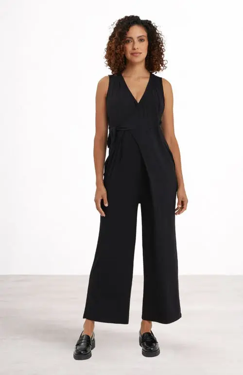 NOM MATERNITY Ines Maternity & Nursing Full Length Jumpsuit - Black