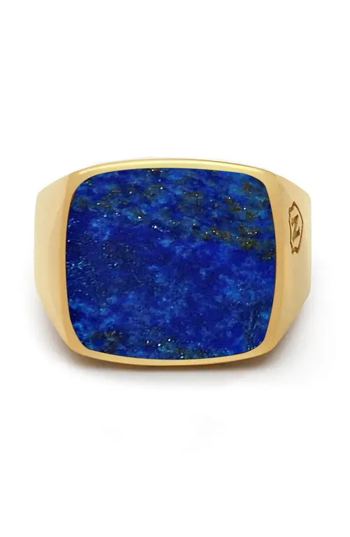 NIALAYA Signet Ring With Lapis Lazuli - Gold/blue Lapis