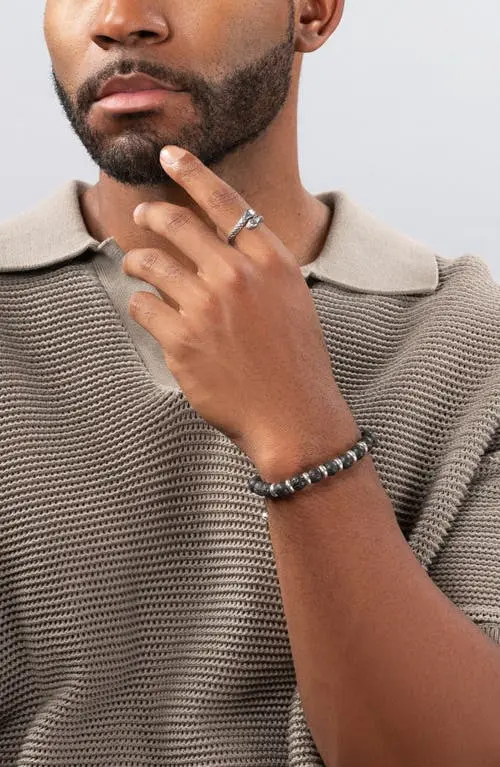 NIALAYA JEWELRY Sterling Silver And Lava Stone Beaded Bracelet