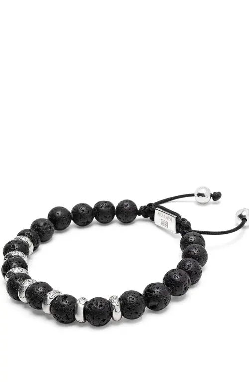 NIALAYA JEWELRY Sterling Silver And Lava Stone Beaded Bracelet