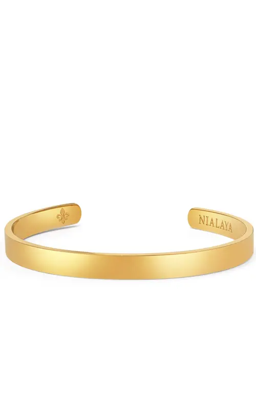 NIALAYA JEWELRY Open Cuff Bangle - Gold