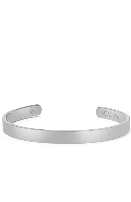 NIALAYA Open Cuff Bangle - Silver