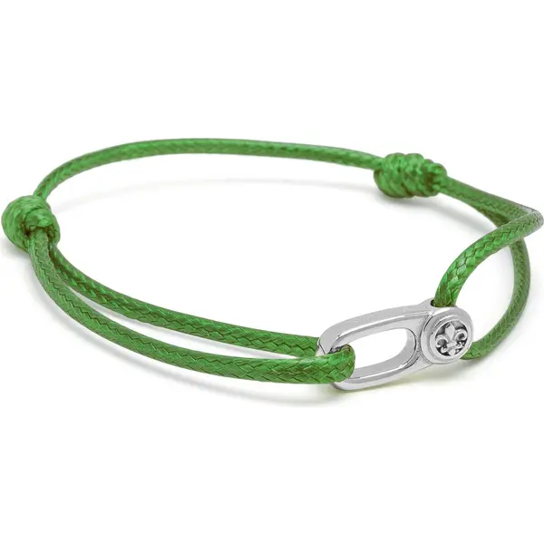 NIALAYA Silver-finish Hook String Bracelet - Green