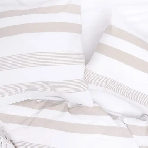 CAROL & FRANK Noland Stripe Dune Queen Bed Duvet Cover