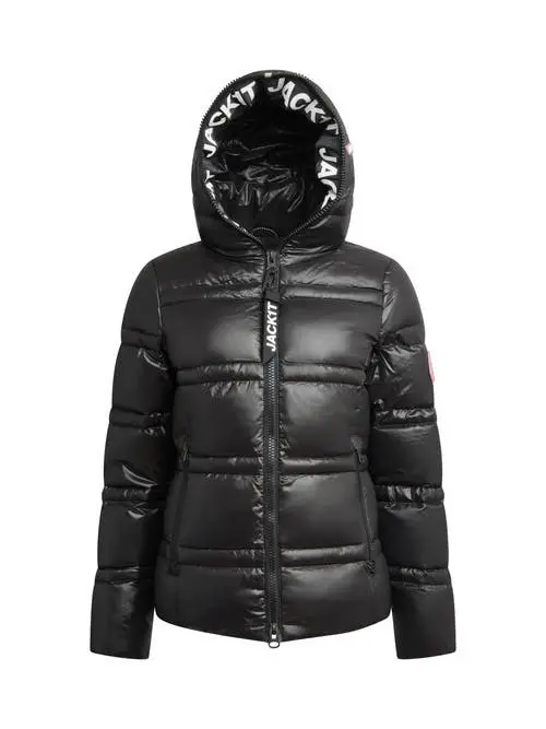 JACK1T R4d Tramline Racer Hooded Puffer Jacket - Black/black