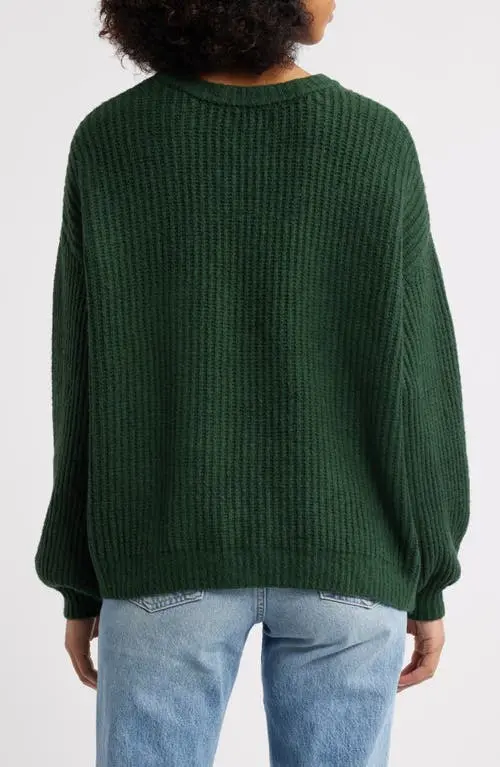 PACSUN Oversize Ribbed Sweater - Green