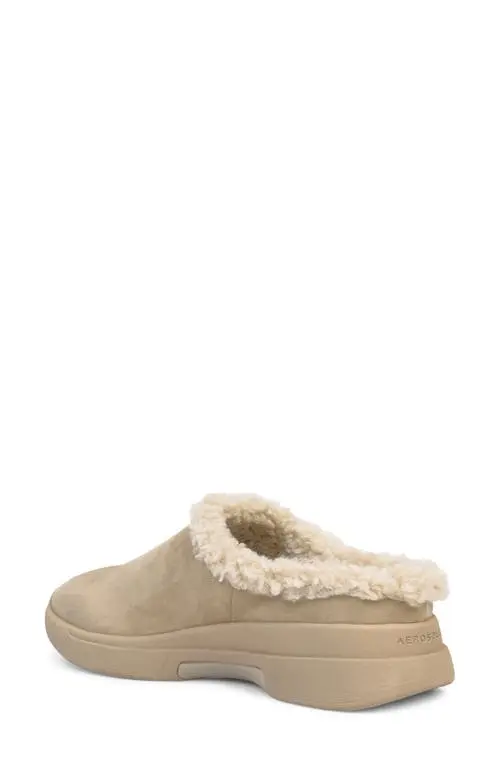 Aerosoles Flory Faux Shearling Slipper - Stone Suede Shearling
