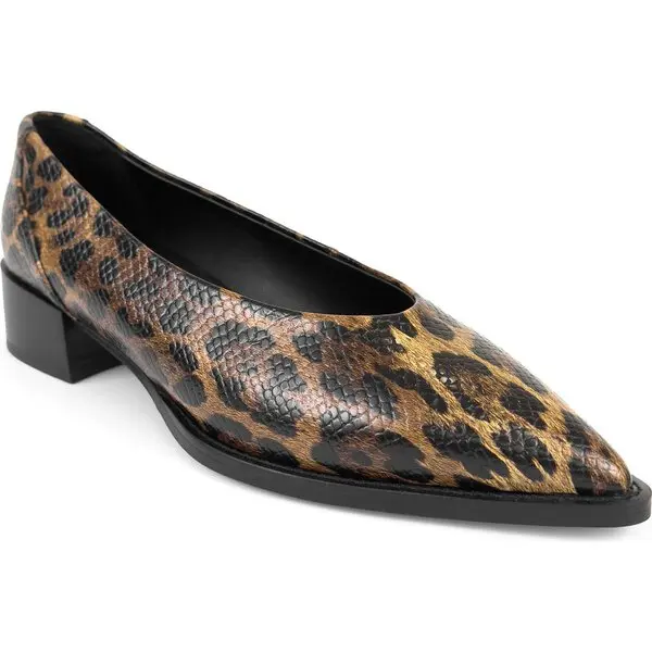 Aerosoles Pointed Toe Pump - Mocha Jaguar Emb
