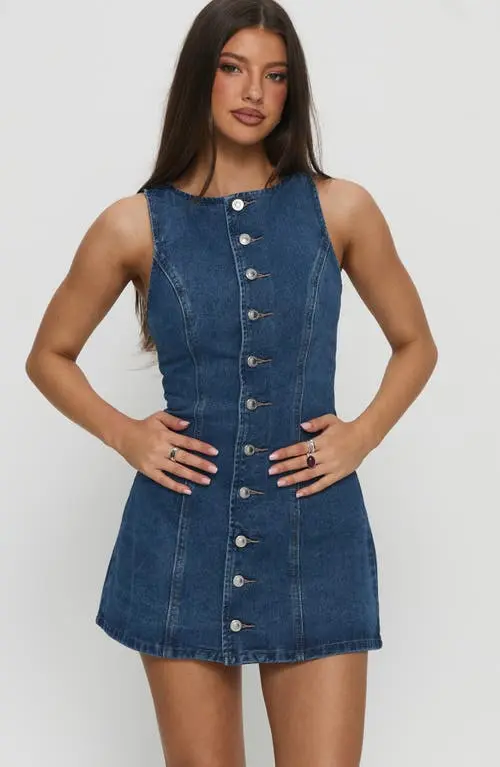 Princess Polly Yumiko Denim Skirted Romper