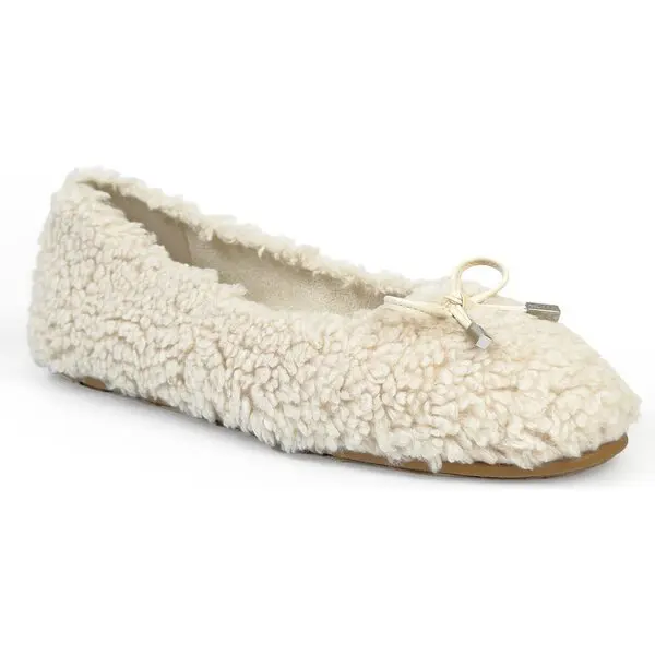Aerosoles Patrina Faux Shearling Flat - Natural Faux Shearling