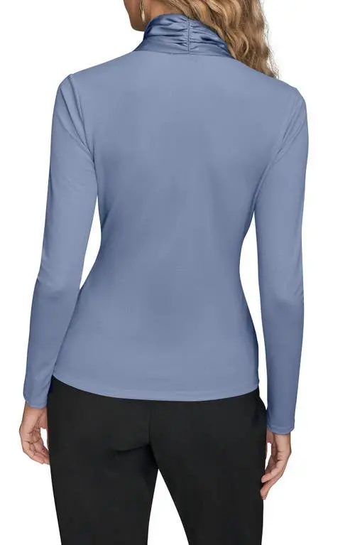 Donna Karan New York Wrap Front Long Sleeve Top - Tempest