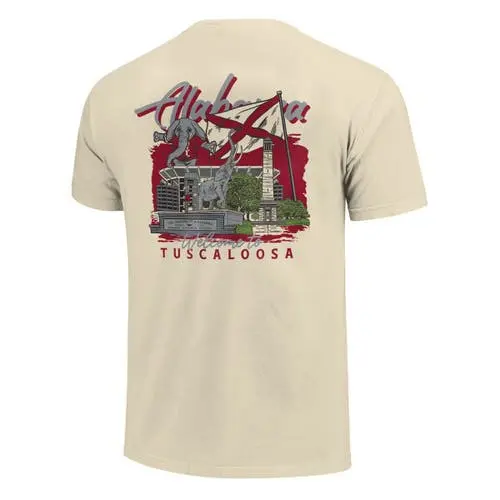 IMAGE ONE Alabama Crimson Tide Comfort Colors Hand-drawn Campus Stack T-shirt