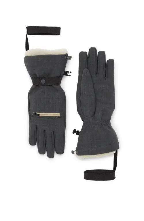Brunello Cucinelli Tropical Luxury Wool Gloves - Anthracite