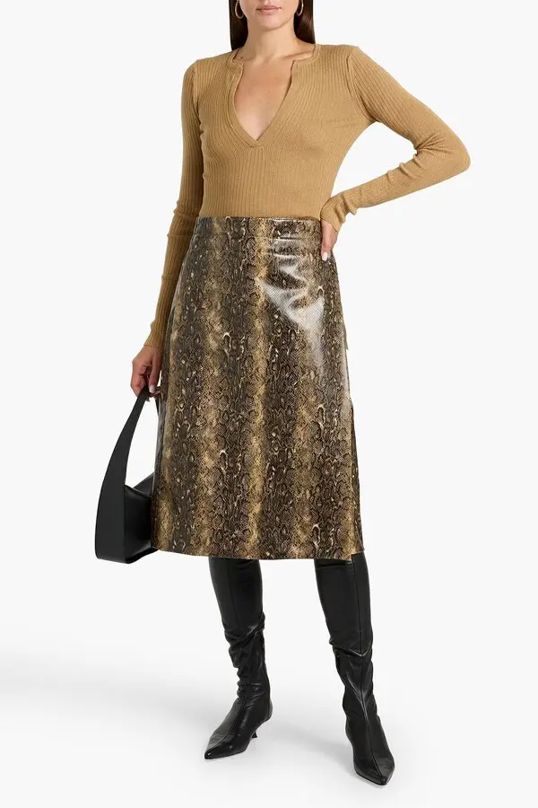 Max Mara Trikot Ribbed Silk And Cashmere-blend Sweater - Camel