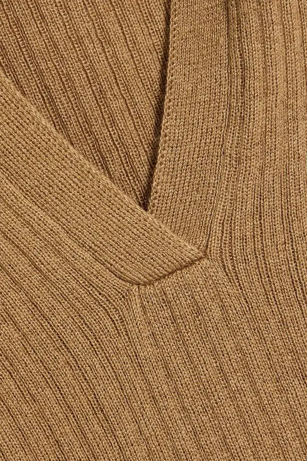 Max Mara Trikot Ribbed Silk And Cashmere-blend Sweater - Camel