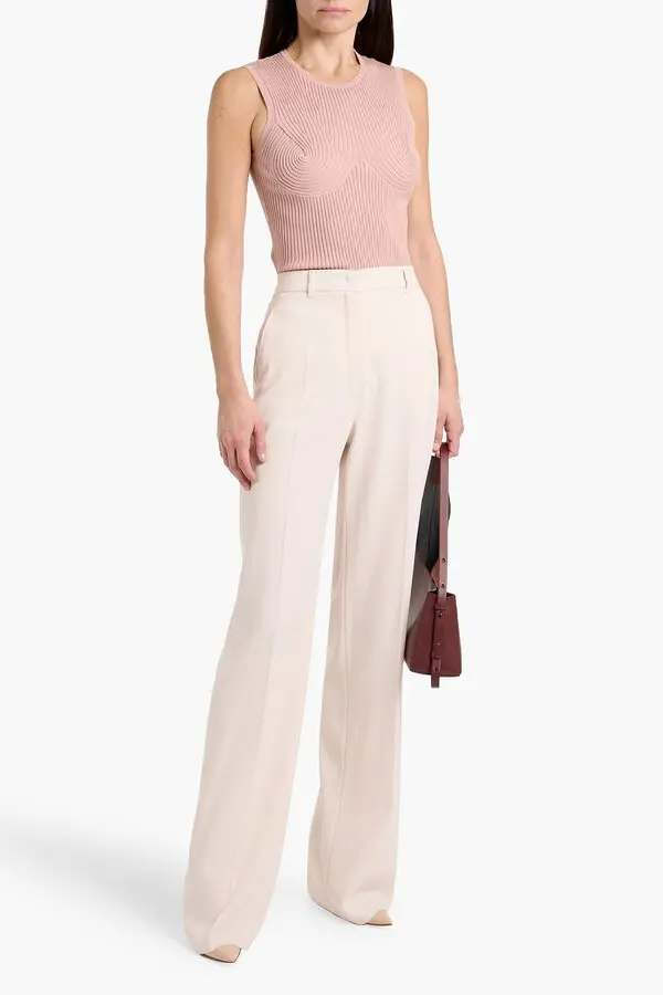 Max Mara Wool-twill Straight-leg Pants - Blush