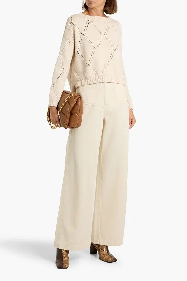 Max Mara Filtro Cotton-twill Wide-leg Pants