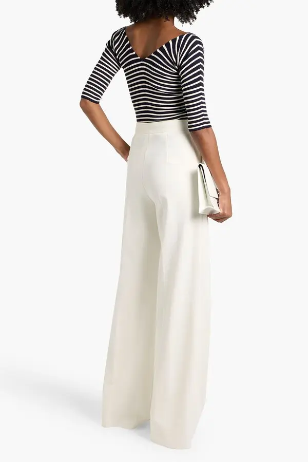 Max Mara Turku Jersey Wide-leg Pants - Ecru