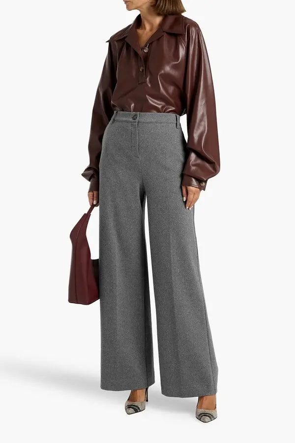 Max Mara Panetto Brushed Jersey Wide-leg Pants