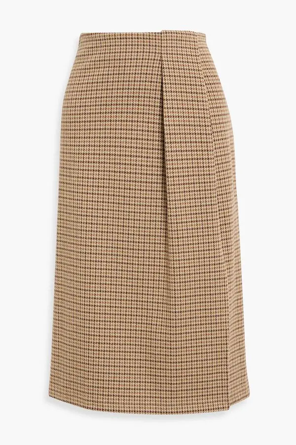 Max Mara Deborah Houndstooth Jersey Midi Skirt - Camel