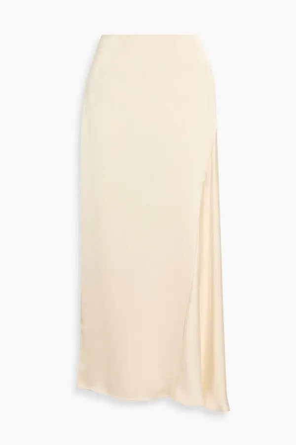 Max Mara Aia Satin Midi Skirt - Cream