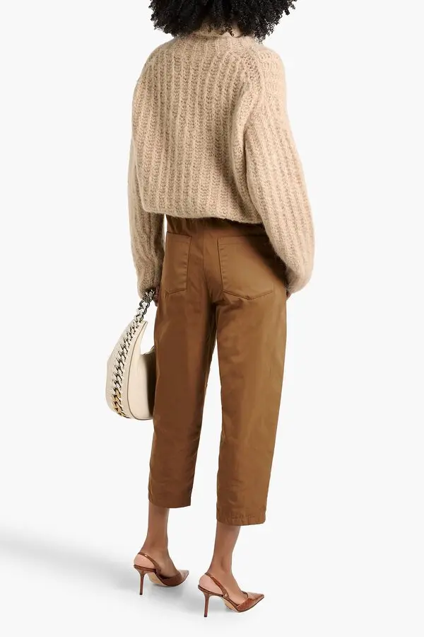 Max Mara Candore Cropped Tapered Twill Pants - Brown