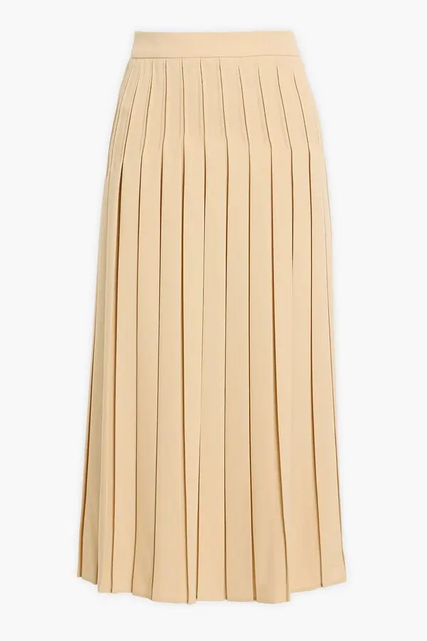 Max Mara Luisa Pleated Crepe Midi Skirt - Sand