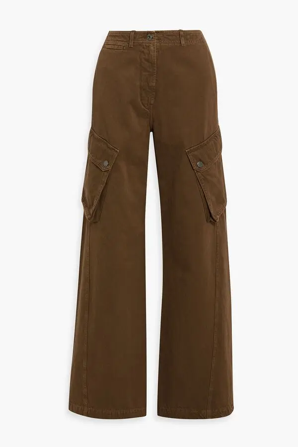 Max Mara Elvy Cotton-twill Wide-leg Cargo Pants