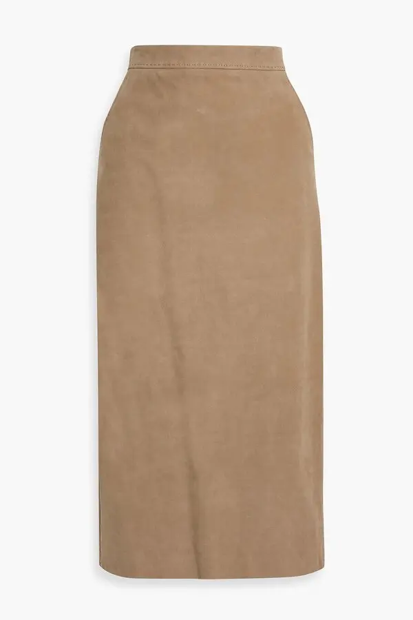 Max Mara Calcio Leather Midi Skirt