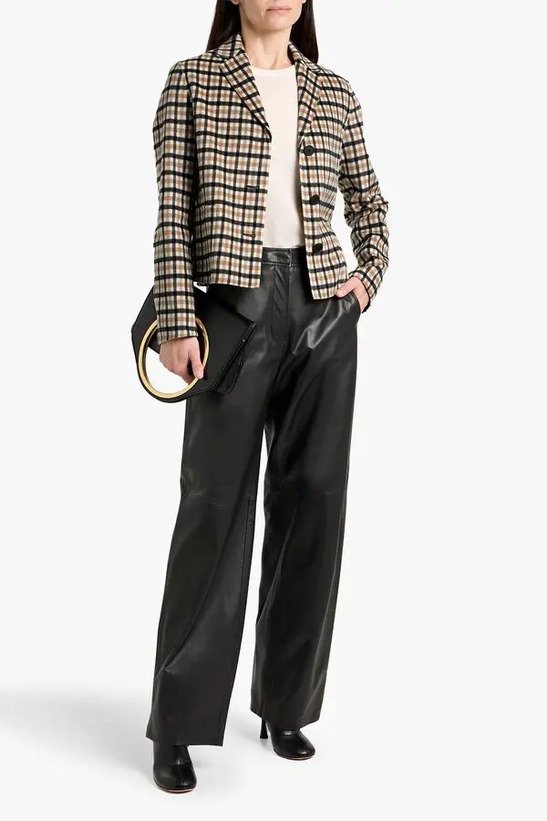 Max Mara Gerona Checked Wool-flannel Blazer