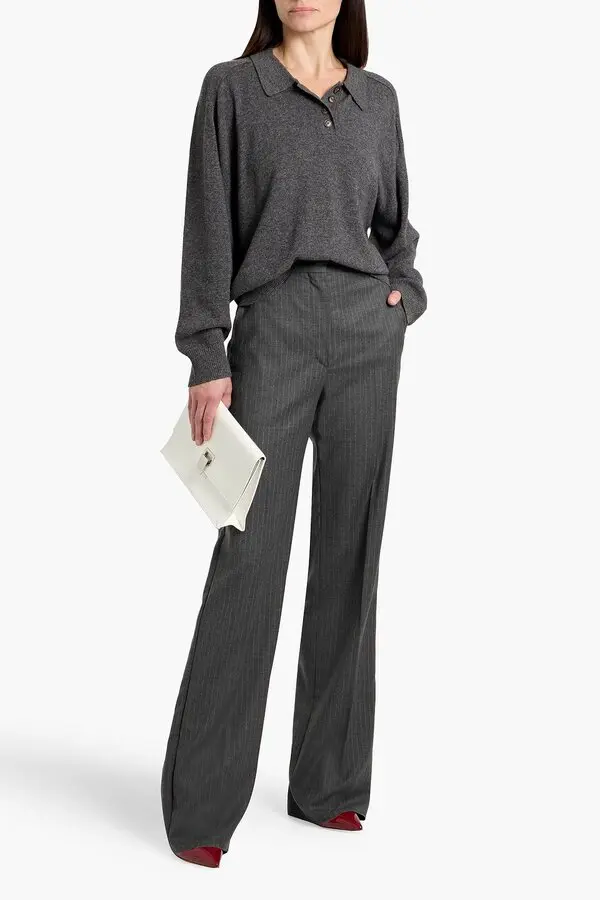 Max Mara Gong Pinstriped Wool-blend Pants