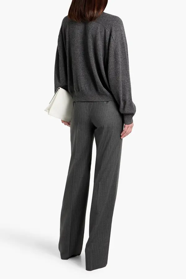 Max Mara Gong Pinstriped Wool-blend Pants