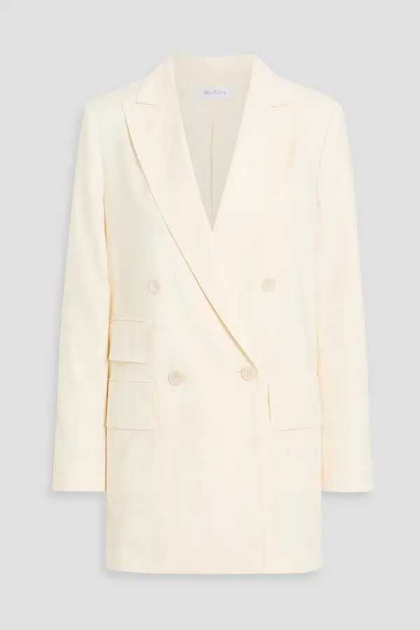 Max Mara Elegia Double-breasted Wool-crepe Blazer - Ivory