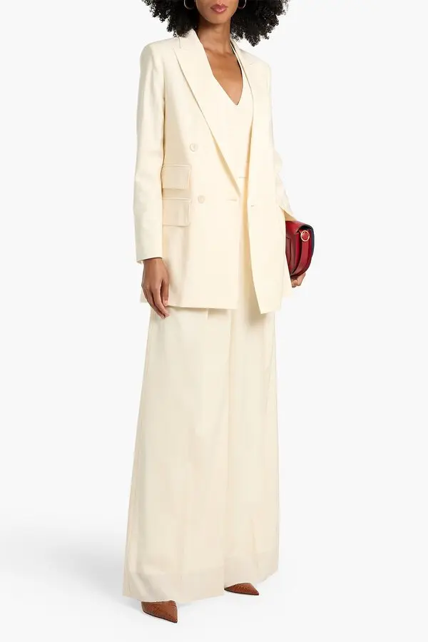Max Mara Elegia Double-breasted Wool-crepe Blazer - Ivory