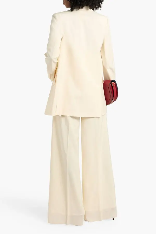 Max Mara Elegia Double-breasted Wool-crepe Blazer - Ivory